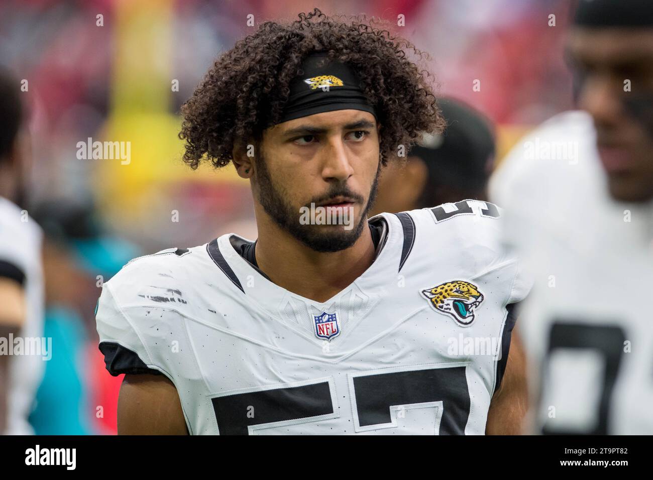 Houston, Texas, USA. Houston, TX, USA. 26th Nov, 2023. Jacksonville Jaguars linebacker Caleb ...