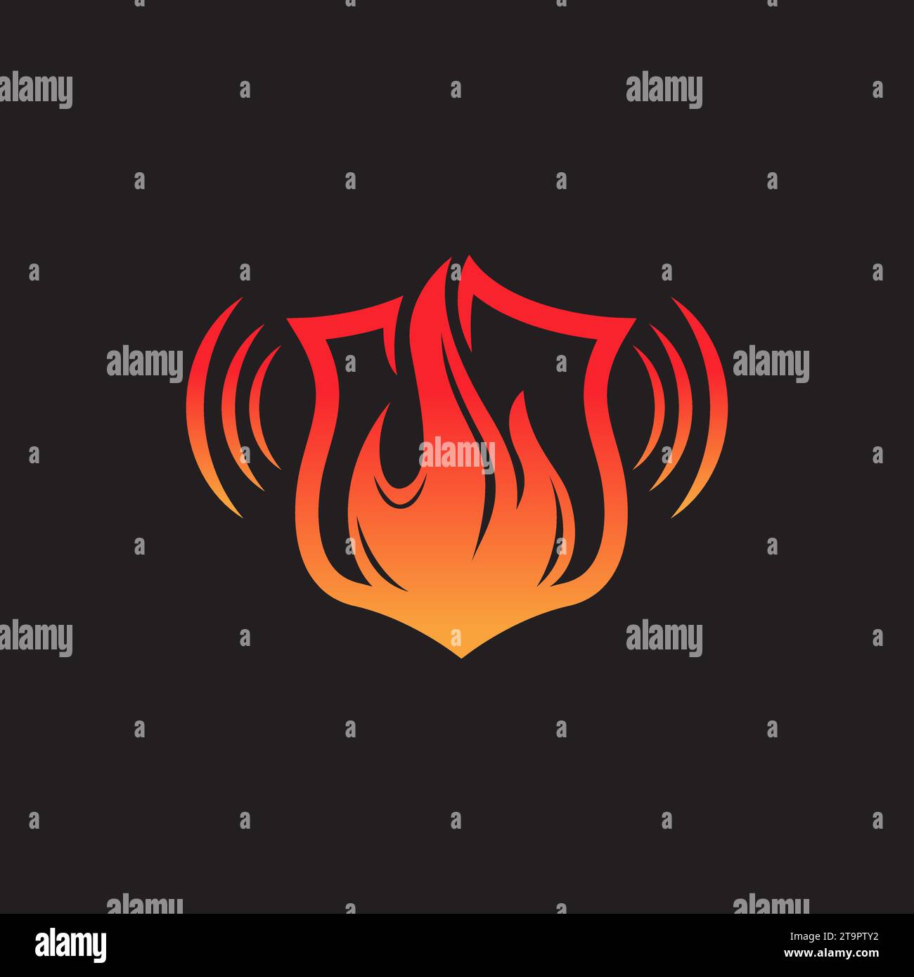 Fire protection. Vector fire shield. Shield icon. Security icon.EPS 10 ...