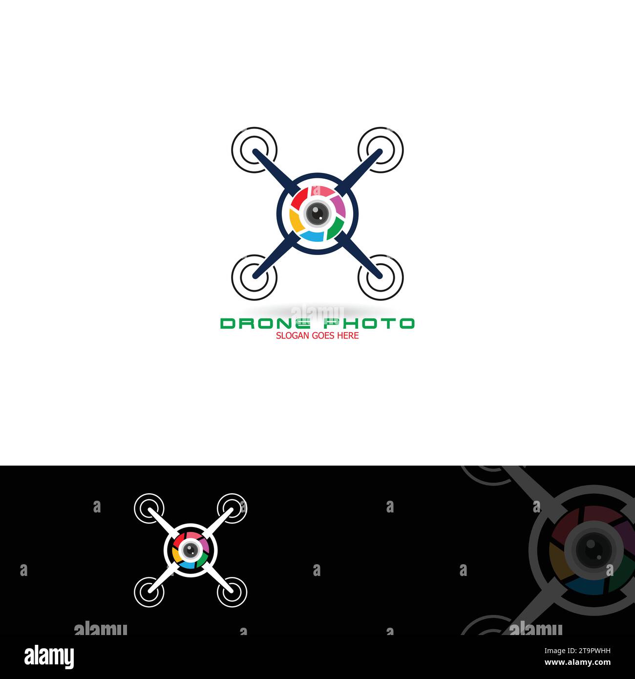 Drone Logo Template Vector Icon. Photography Drone Vector. Quadcopter ...