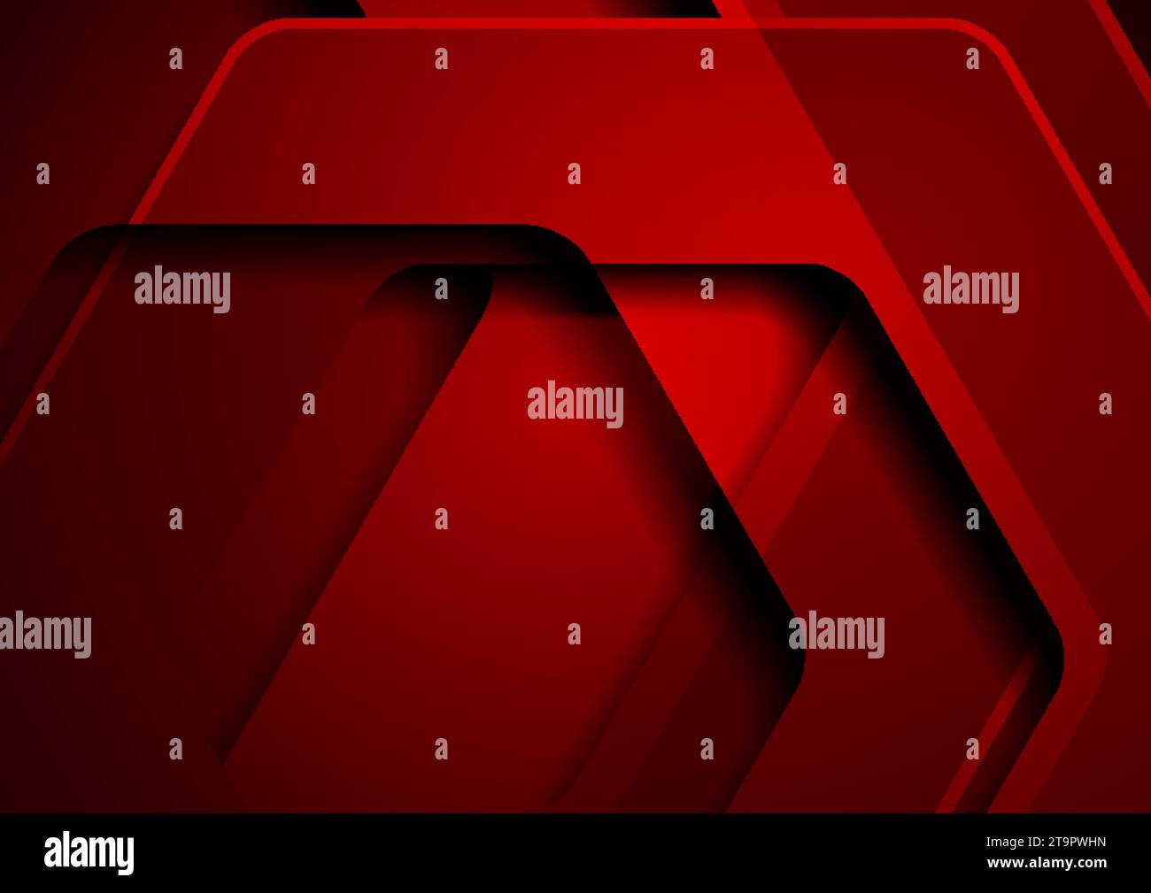 Dark red geometric tech abstract background with hexagons. Vector ...