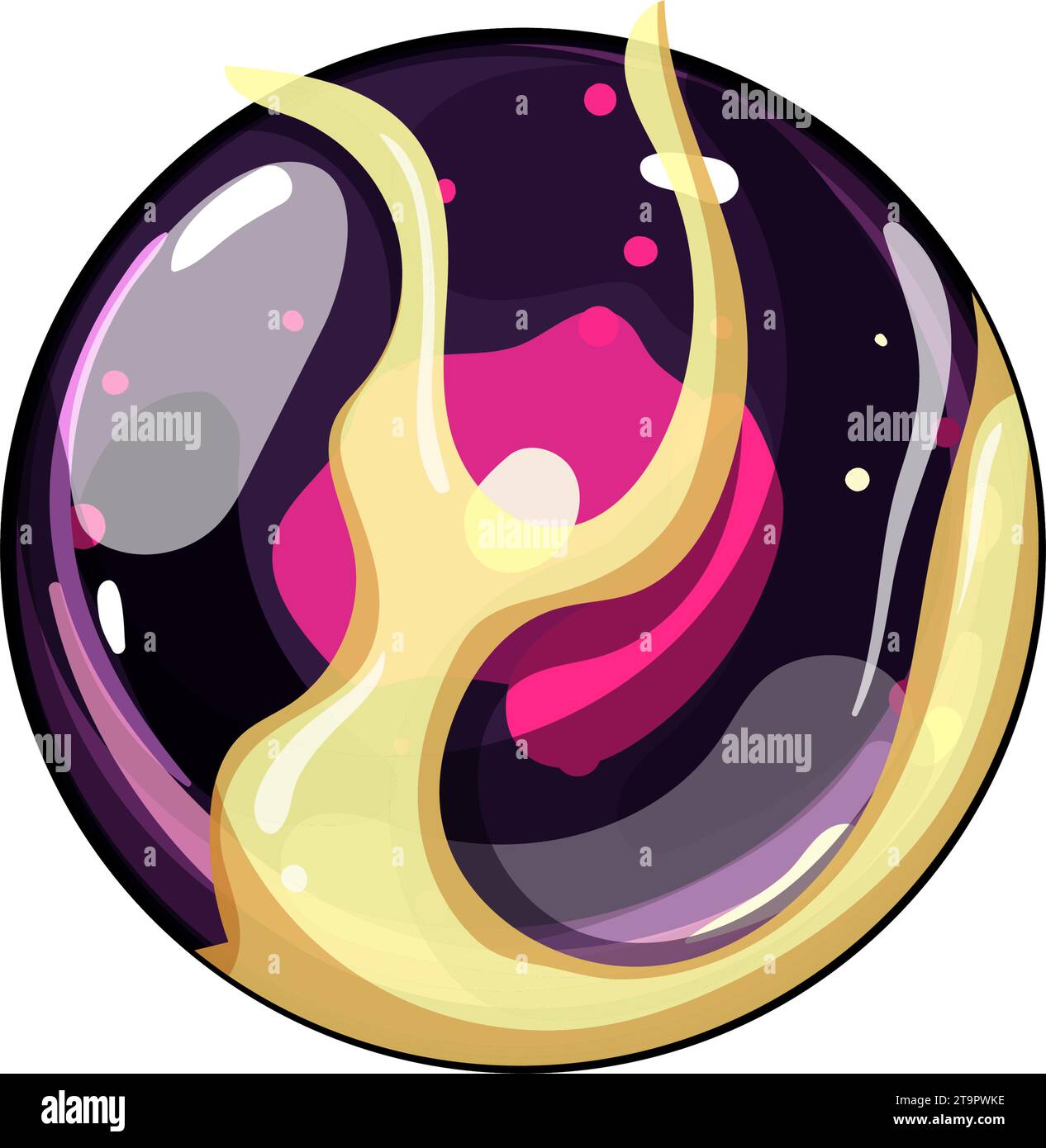 glass magic ball sphere cartoon vector illustration Stock Vector Image ...