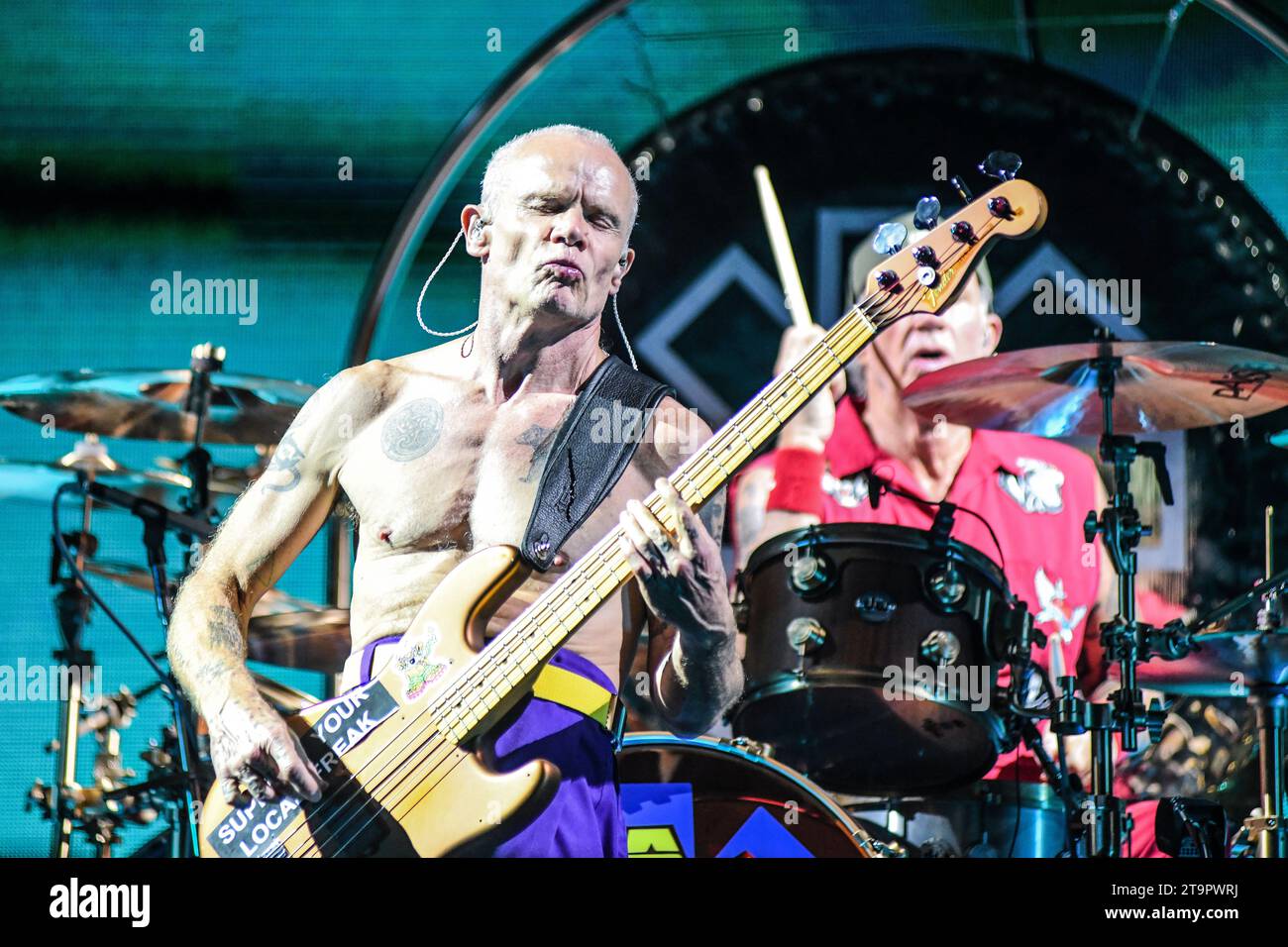 Flea (bass), Chad Smith (drums). Red Hot Chili Peppers. Live in Buenos ...