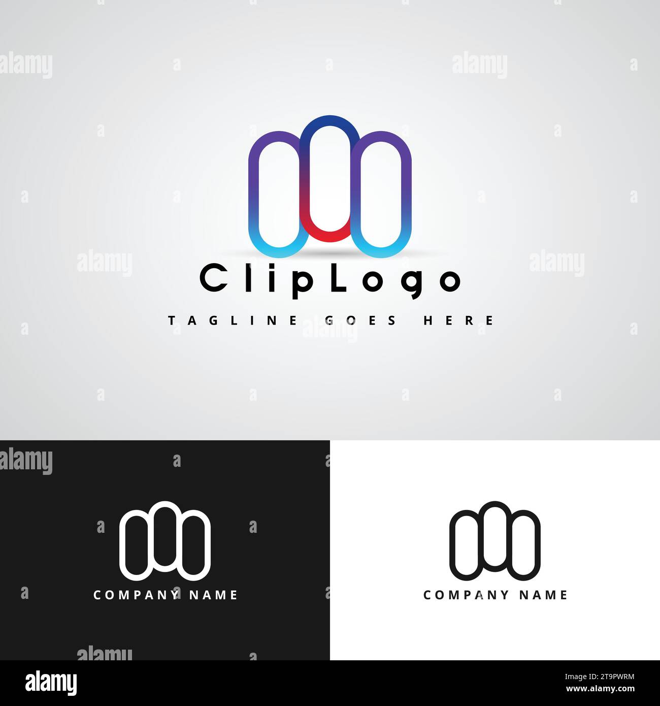 Stationery Logo Vector. Paper Clips Design Stock Vector Image & Art - Alamy