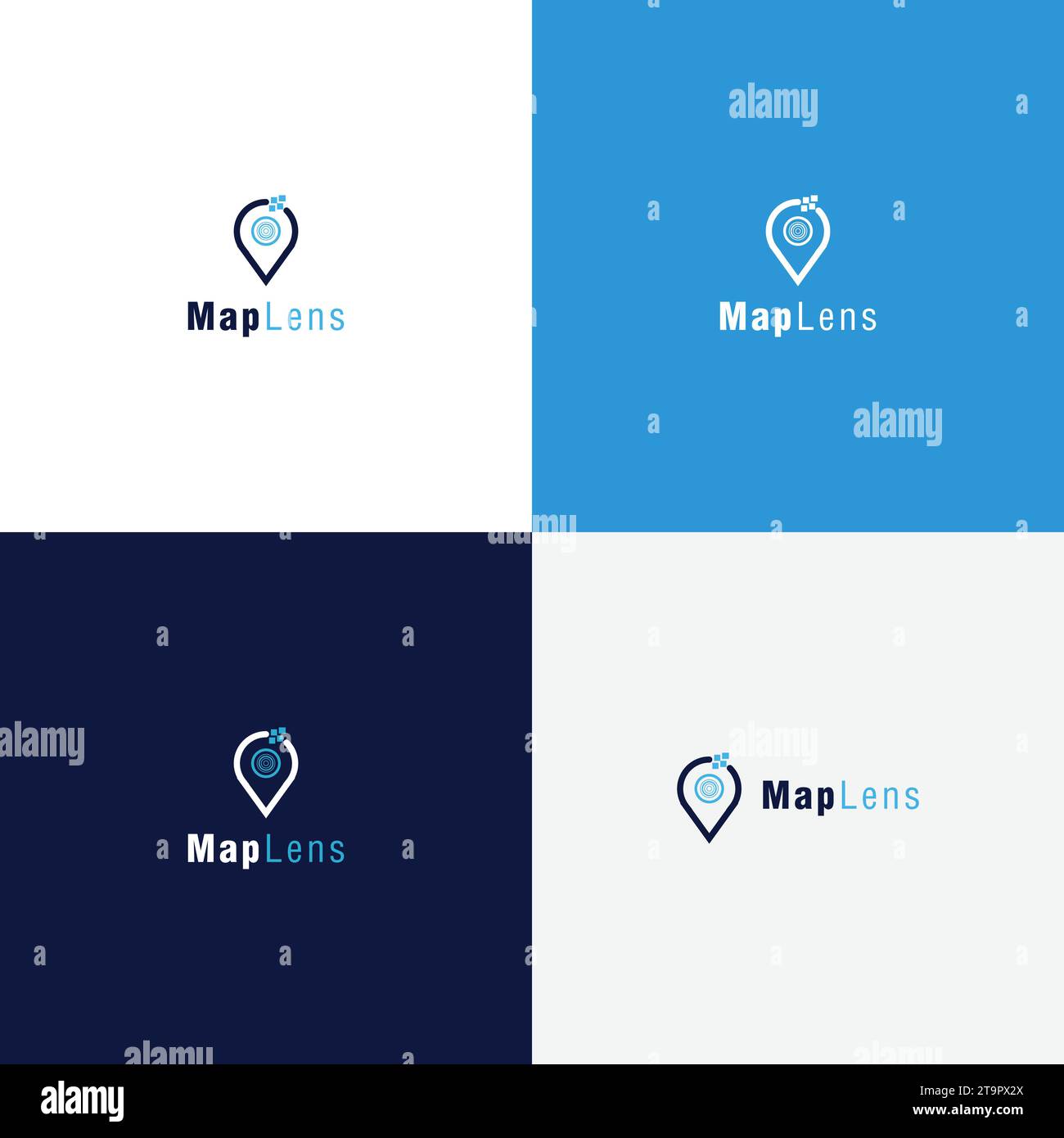 Logo Right Here Icon Element Template Design Logos With Blue and Wite ...
