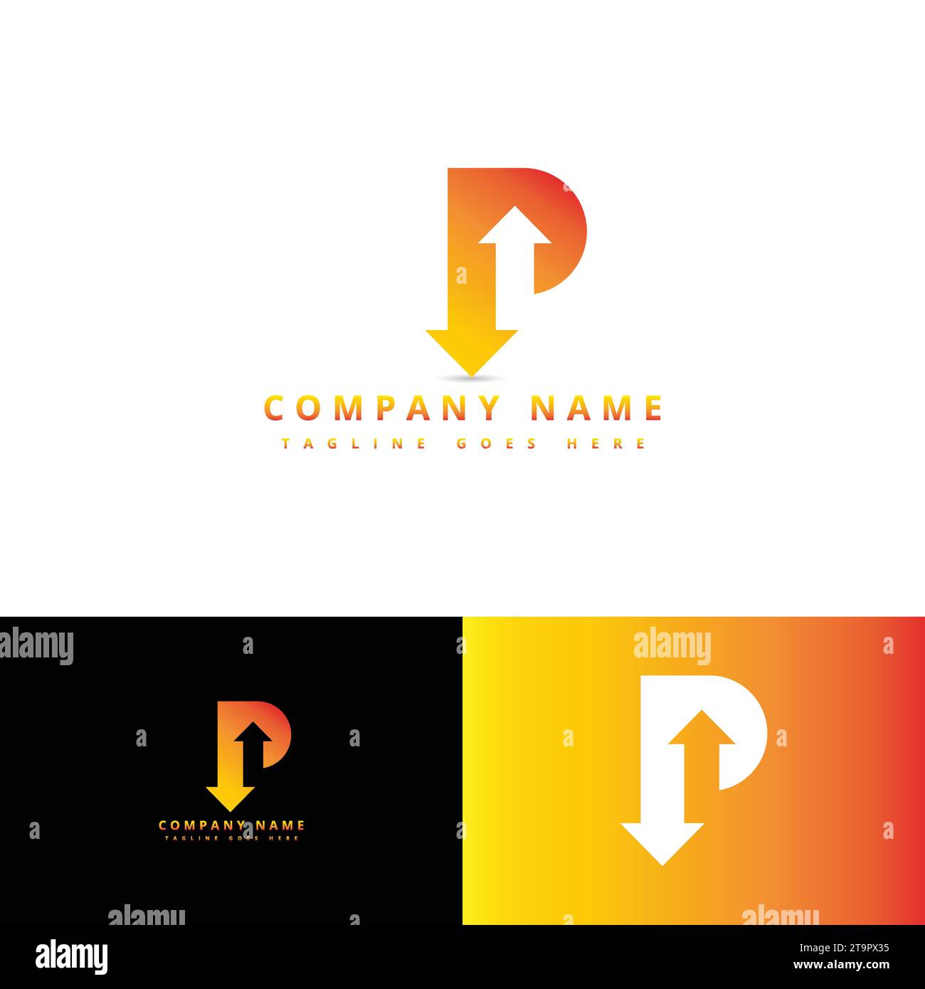 Minimal vector graphic alphabet symbol. Letter P logo,P Letter Arrow Up ...