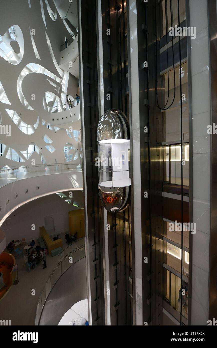 The unique lifts leading from the main hall to the exhibits at the ...