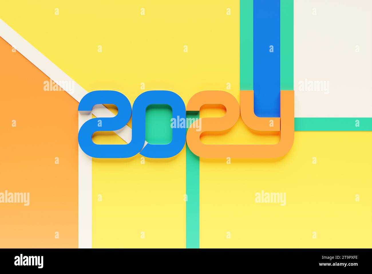 Calendar header number 2024 on colorful background. Happy new year 2024 ...