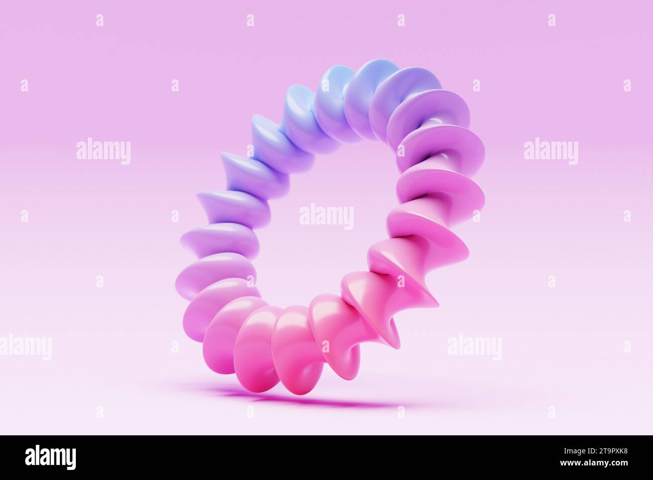 Futuristic neon colorful torus donut. 3D rendering, torus geometry ...