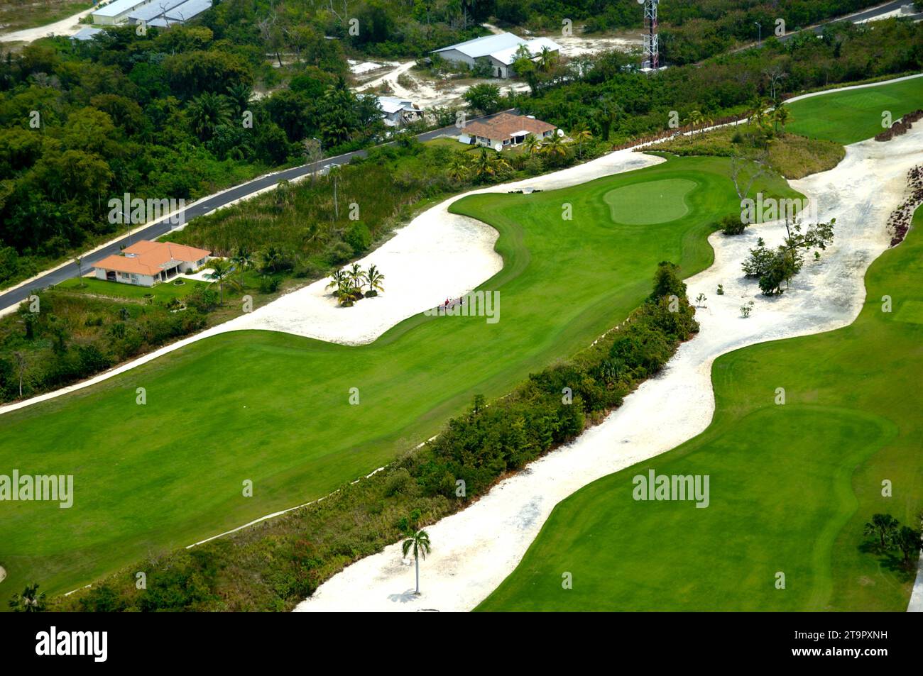 Flying above a golf course at an exotic destination Stock Photo - Alamy