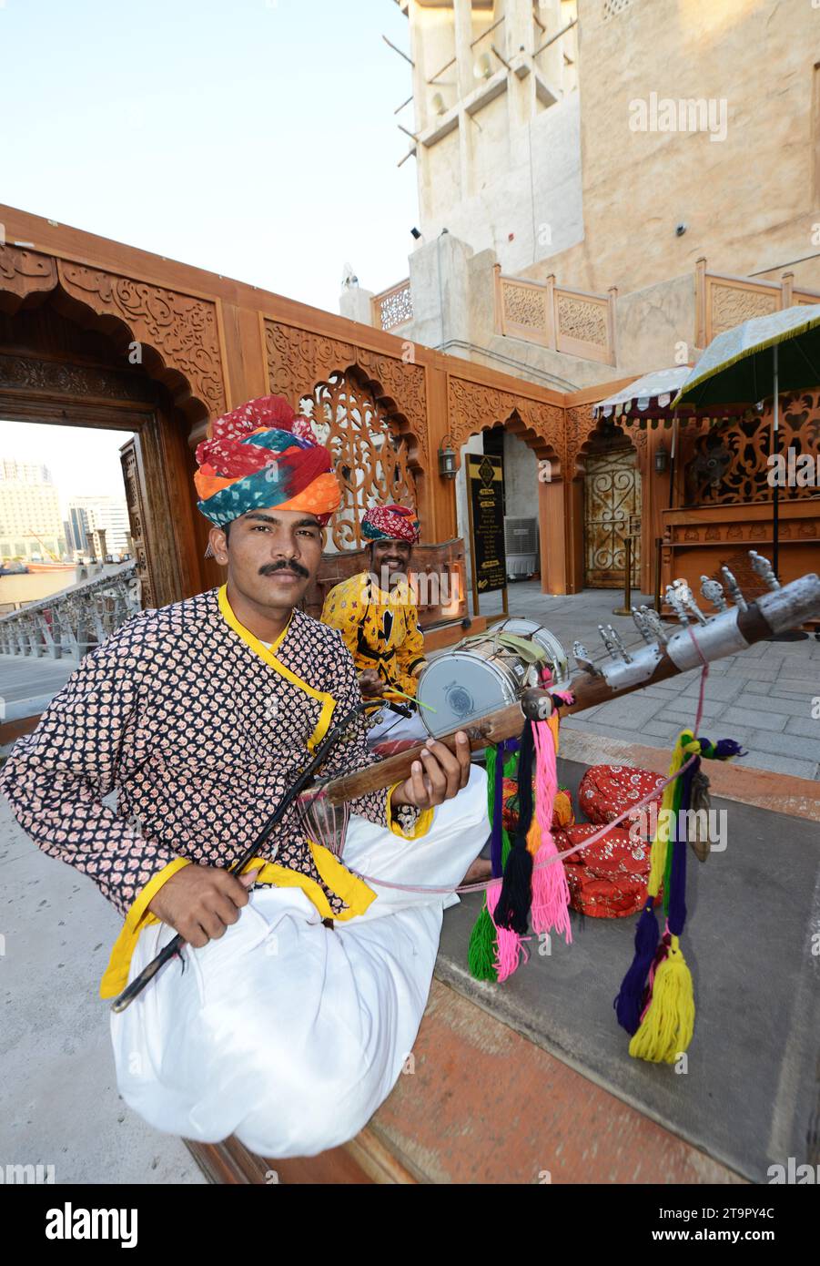 Rajasthani musicians playing traditional Rajasthani music in front of ...