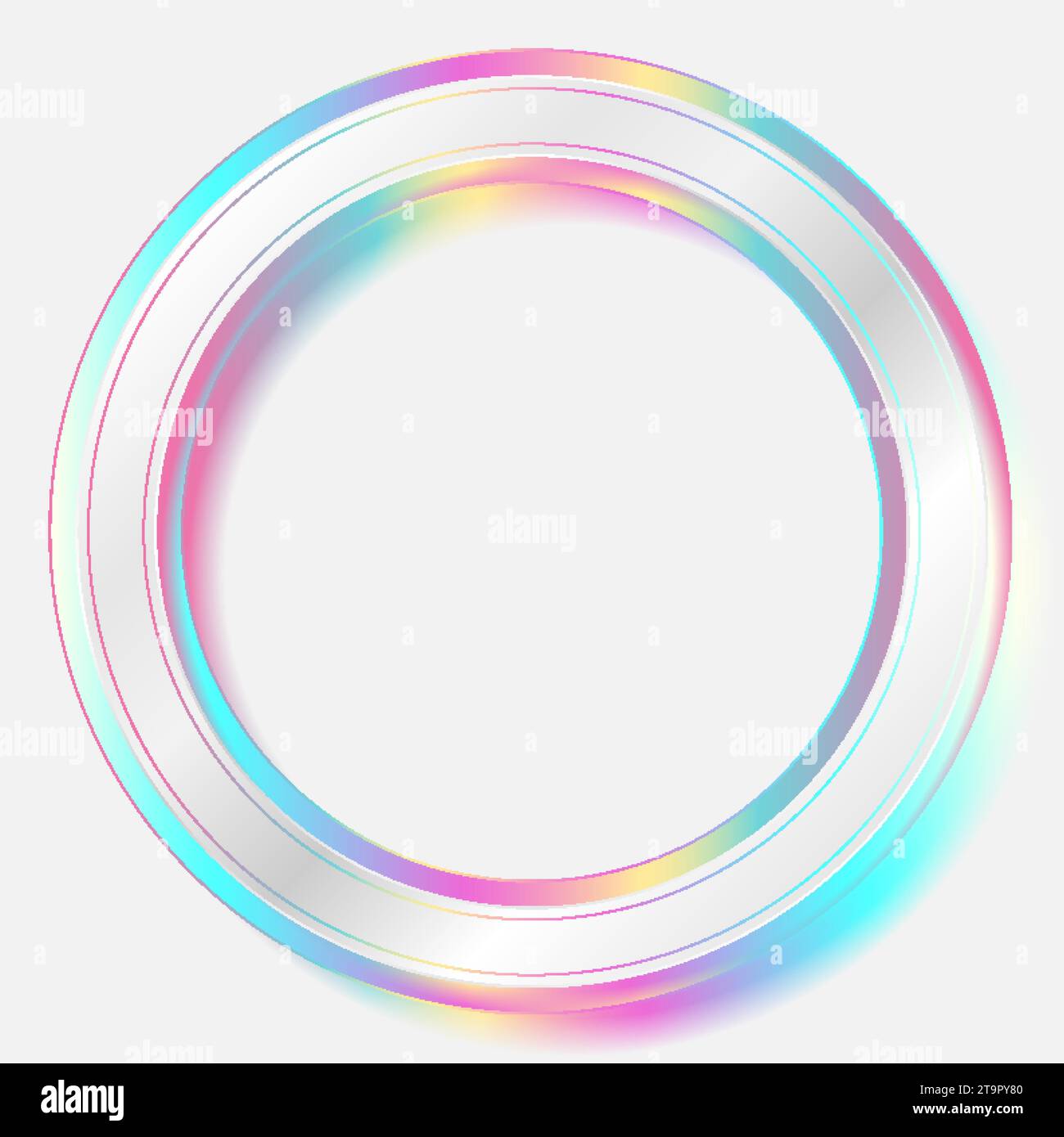 Holographic circle frame geometric abstract tech background. Vector art ...