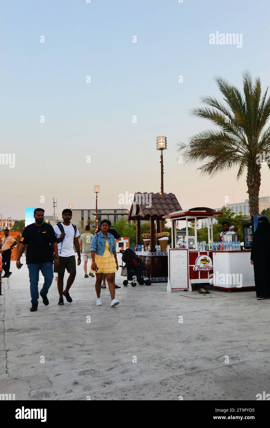 The modern Al Seef waterfront promenade along the Dubai Creek, Dubai ...