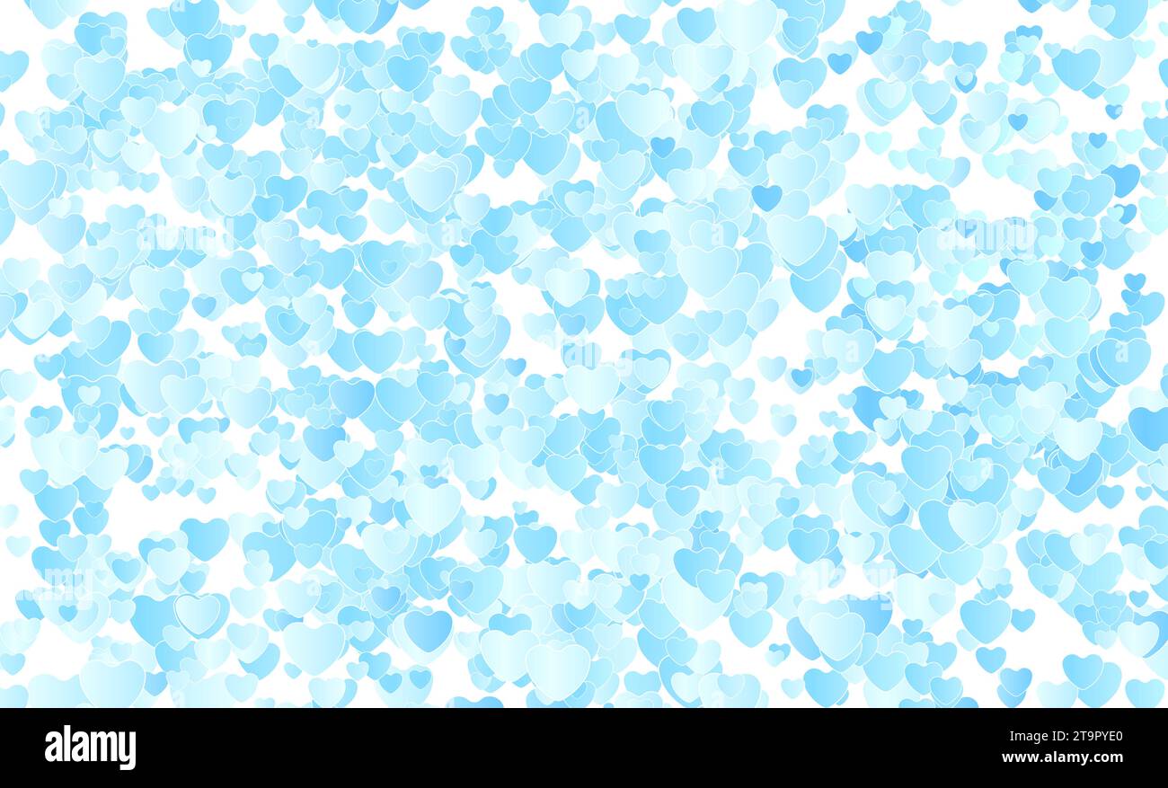 Blue white hearts abstract background. Valentines Day greeting card ...