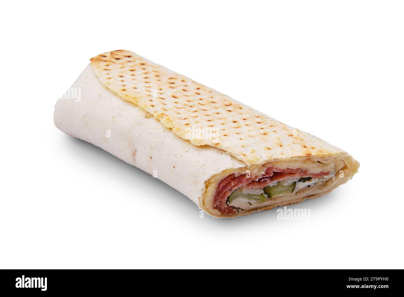 Shawarma with beef ham, cheese and creamy sauce Stock Photo - Alamy