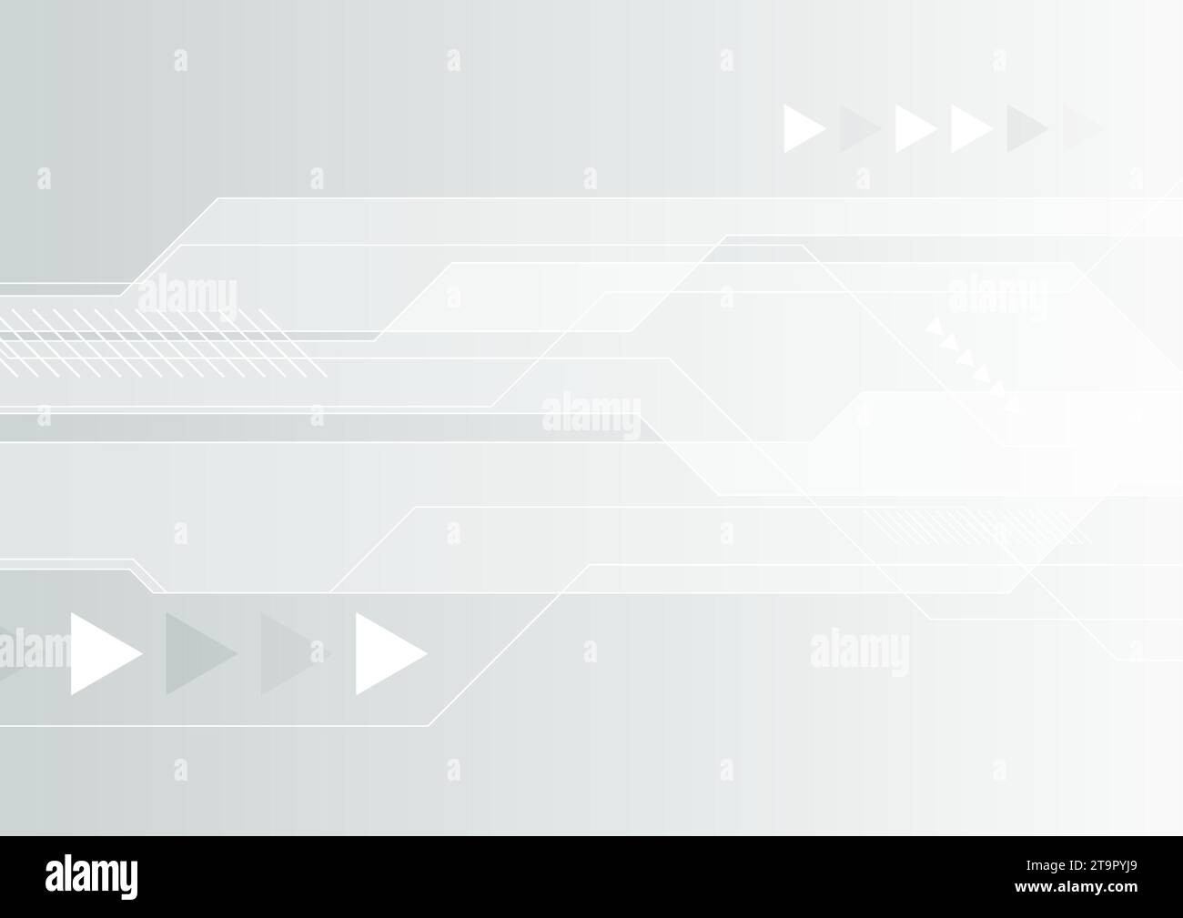 Light grey abstract technology geometric background with arrows. Vector ...