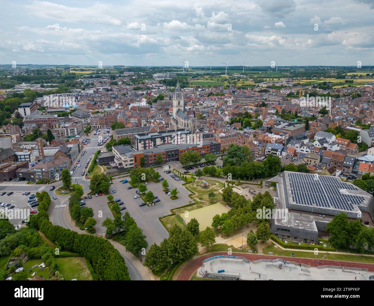Halle, Flemish Brabant Region, Belgium, 01 05 2023, This aerial image ...