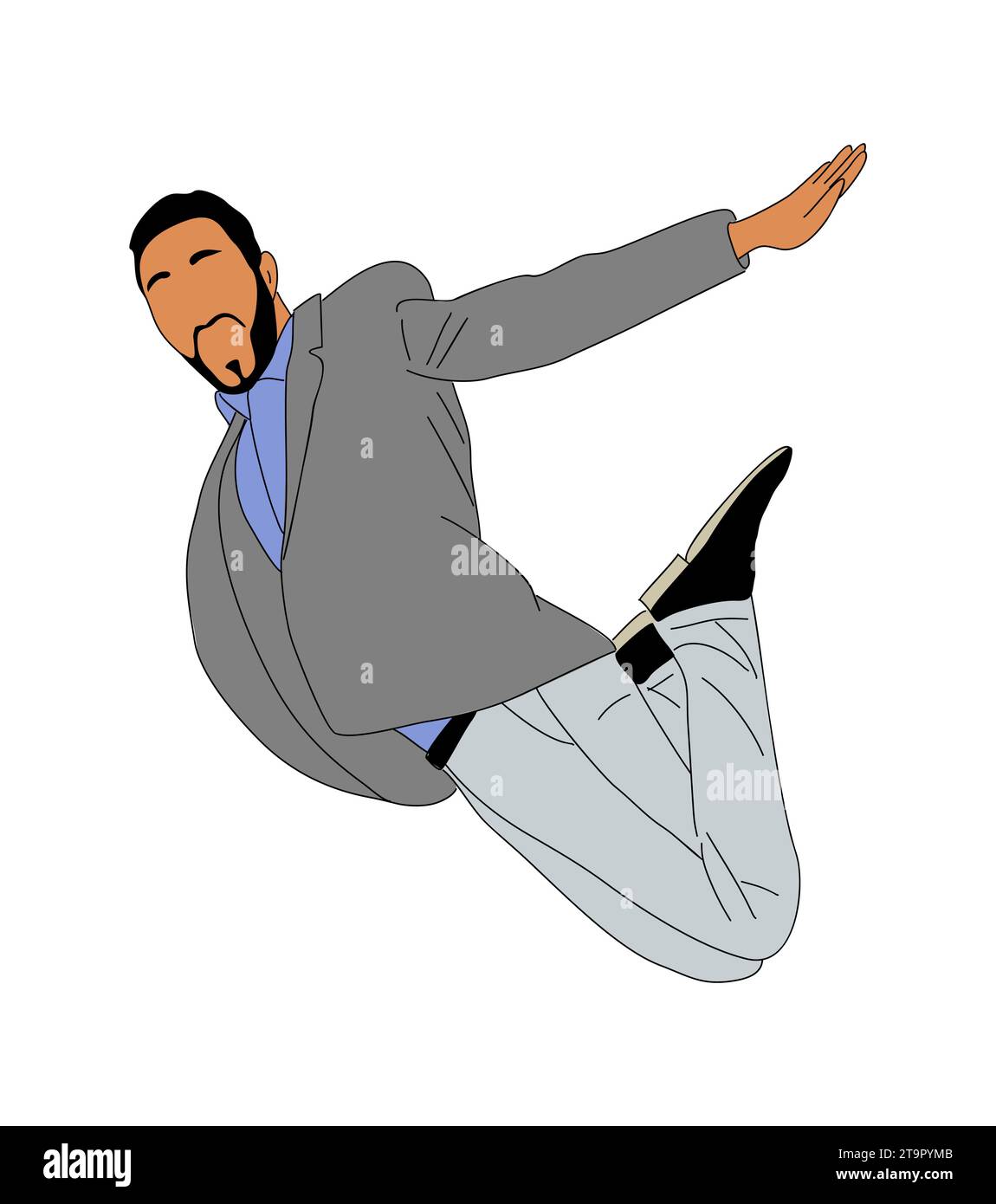 Happy business man flying floating vector isolated Stock Vector Image ...