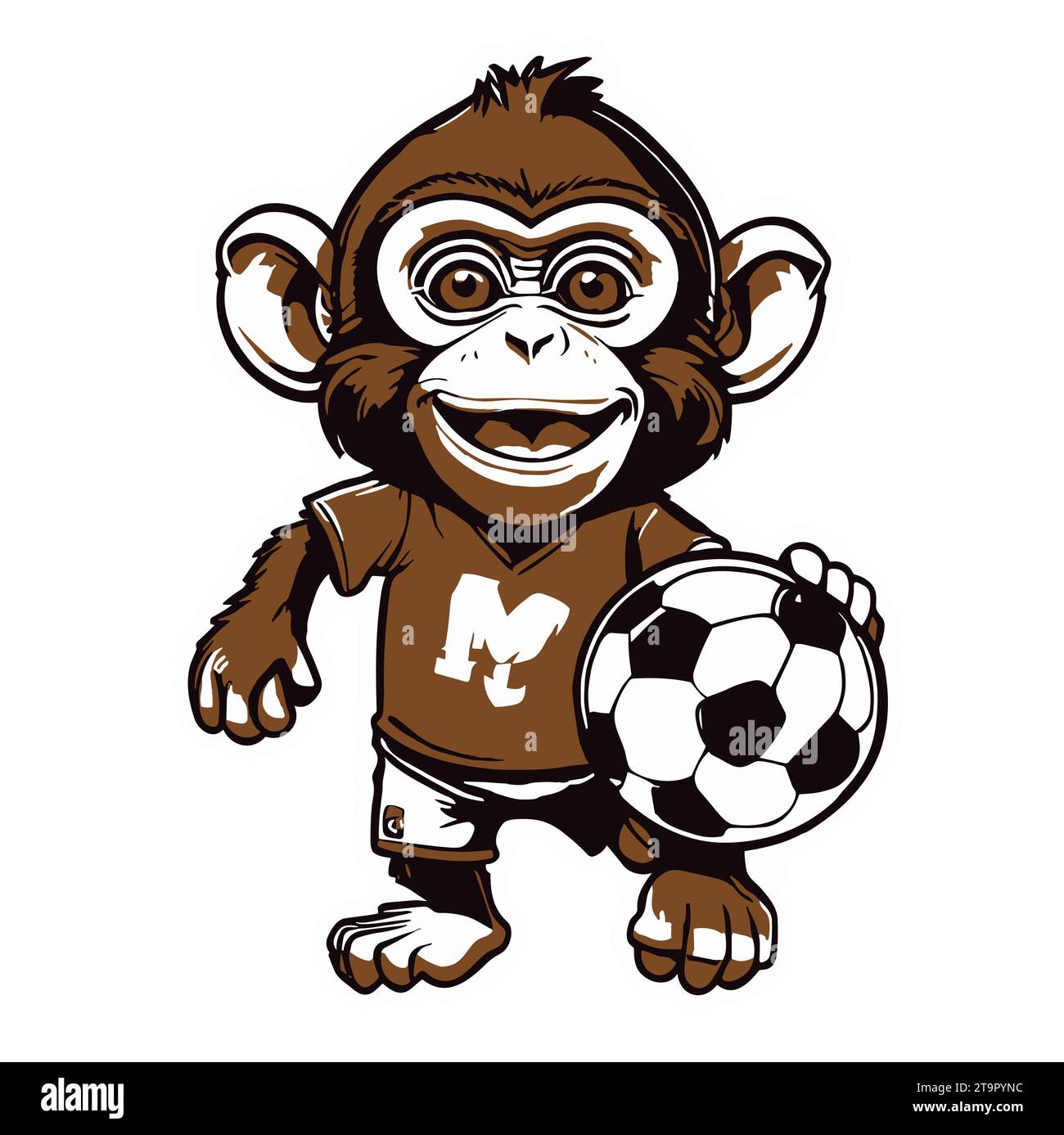 Football mascot with children Stock Vector Images - Alamy