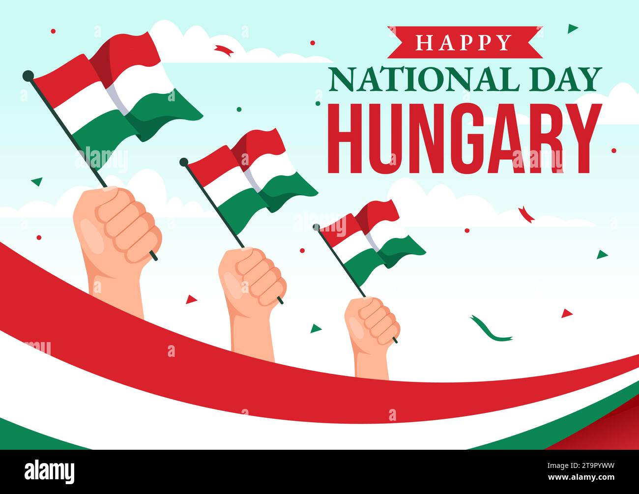Happy Hungary National Day Vector Illustration on 15th of March with ...