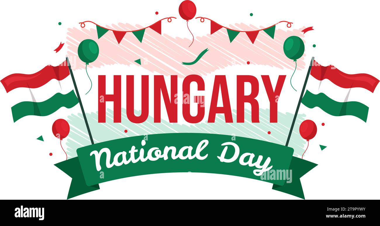 Happy Hungary National Day Vector Illustration on 15th of March with ...