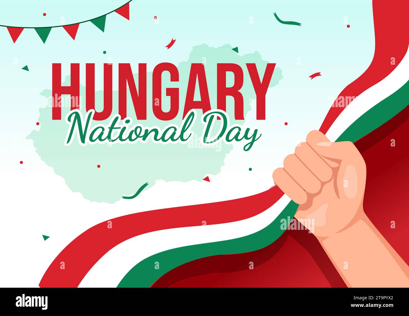 Happy Hungary National Day Vector Illustration on 15th of March with ...