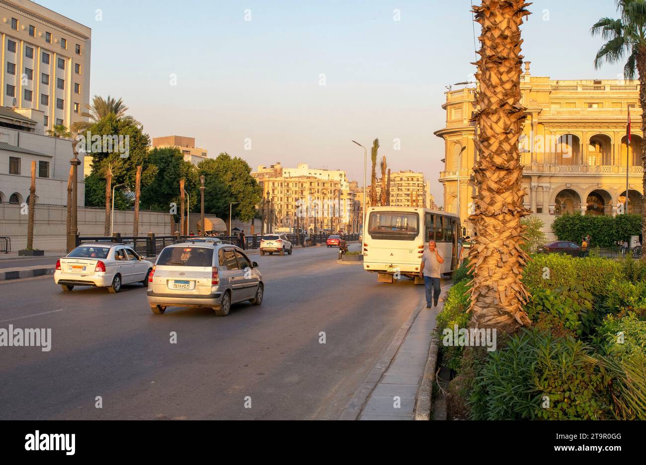Cairo- Egypt: October 4, 2020: Sunset view of Tahrir square in Cairo ...