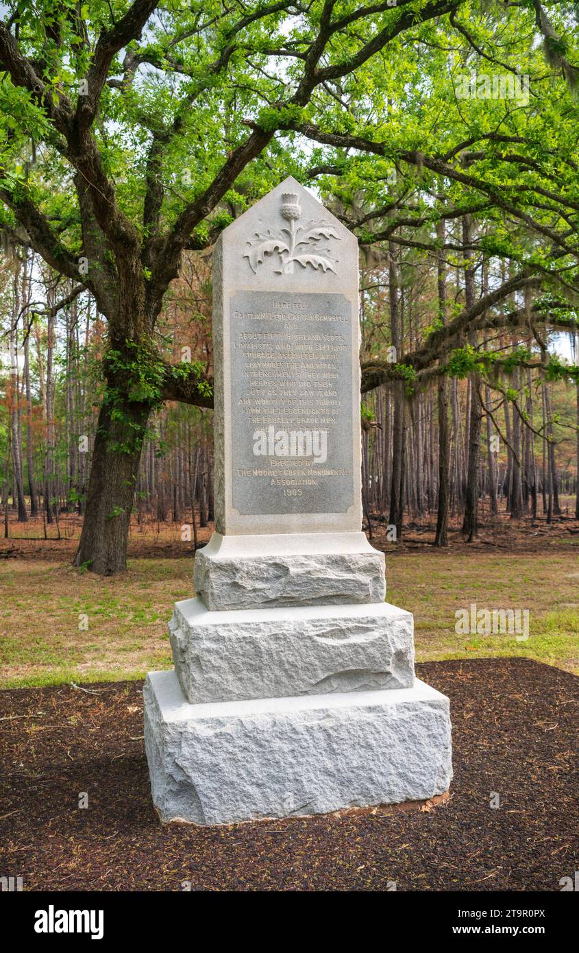 Monument at Moores Creek National Battlefield, NPS Site Stock Photo - Alamy