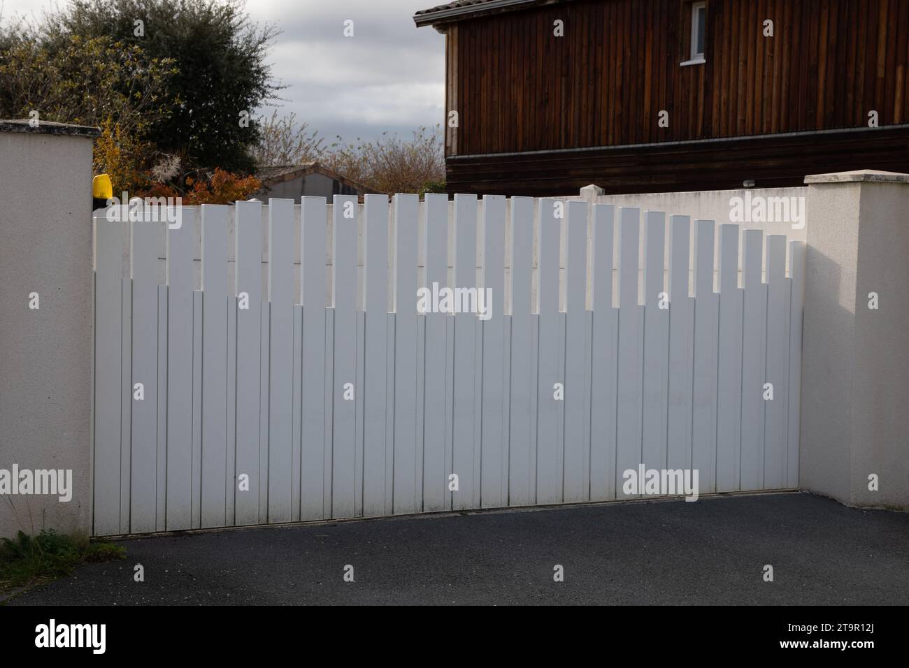 portal plastic suburb pvc gate white fence of home suburb street access ...