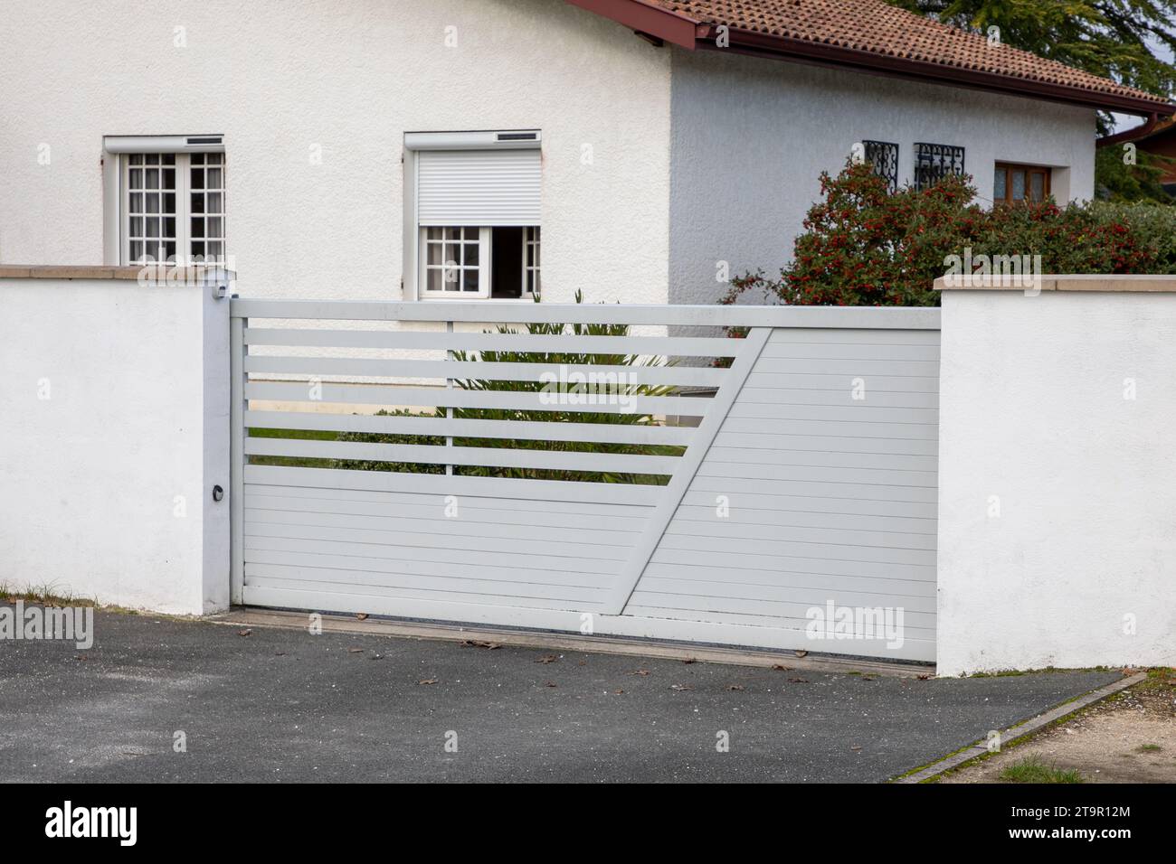 white grey classic sliding home entrance door aluminum gate slide ...