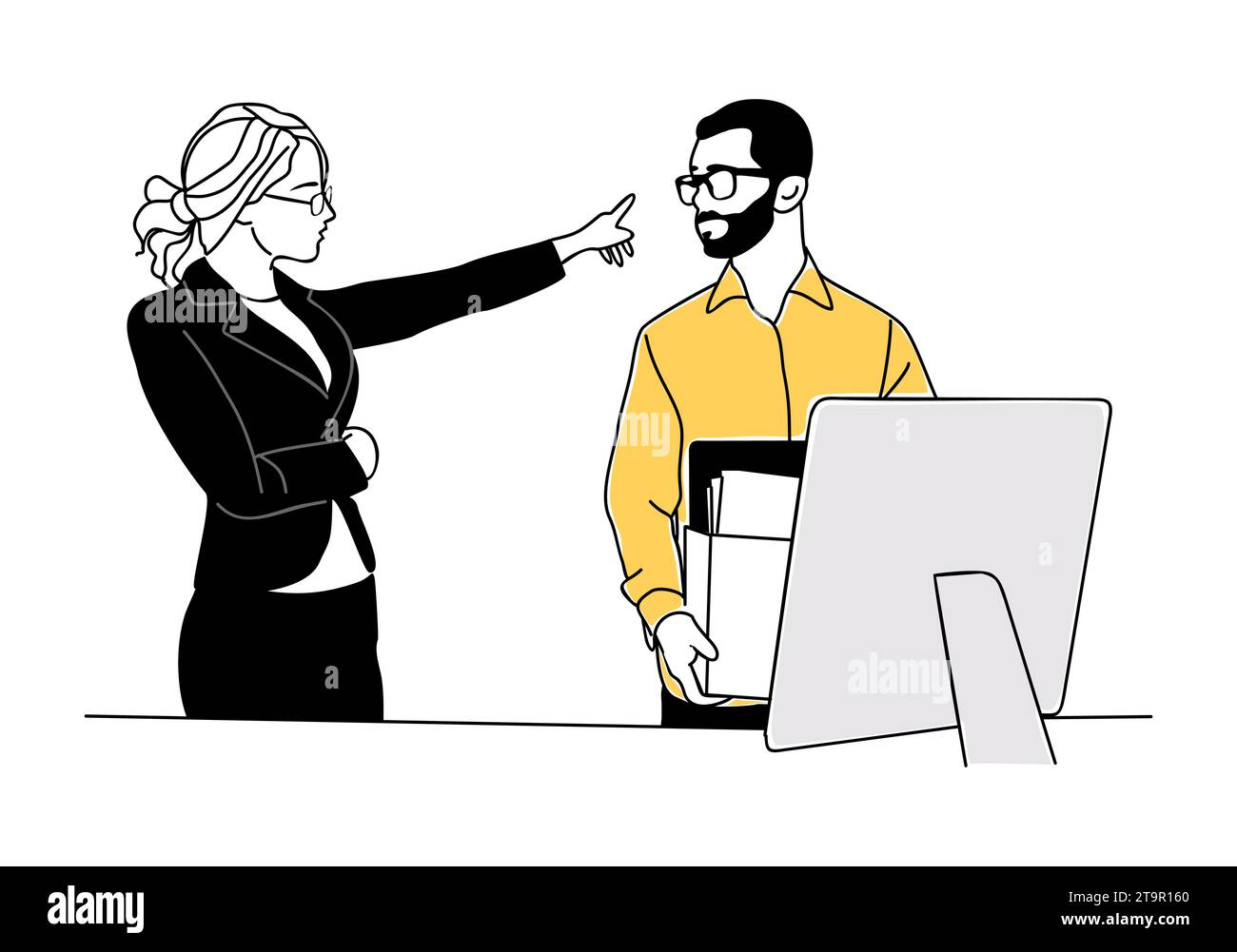 Employee trouble boss Stock Vector Images - Alamy