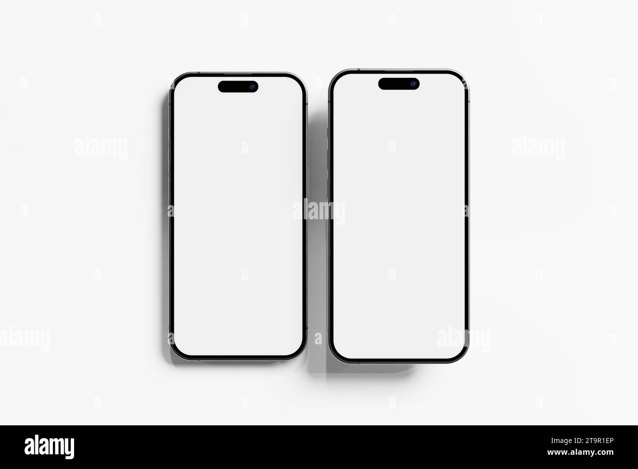 Iphone 15 and 15 Pro and 15 Pro Max White Blank 3D Rendering Mockup ...
