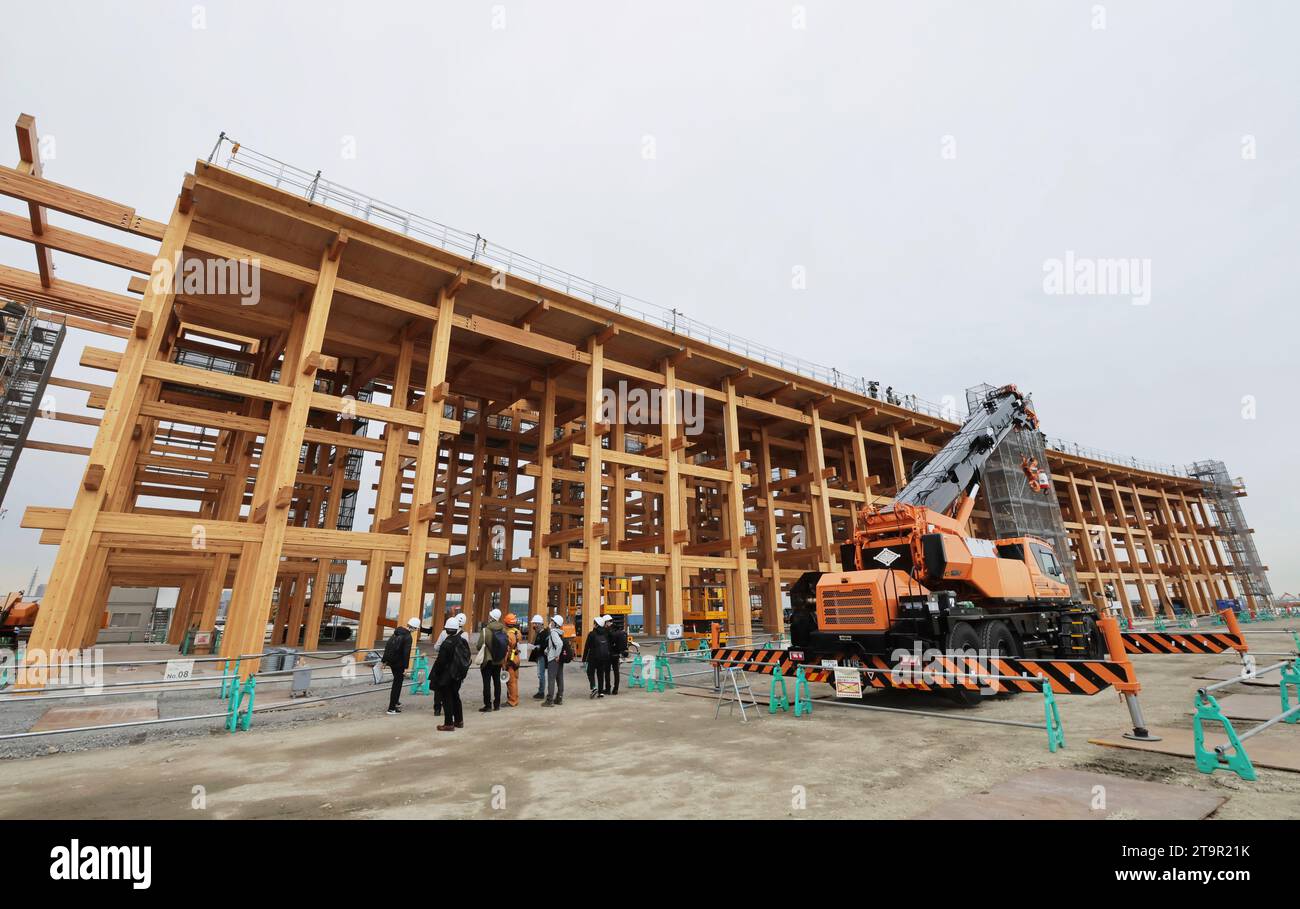 A structure called "Ring" where is under construction for the venue of ...