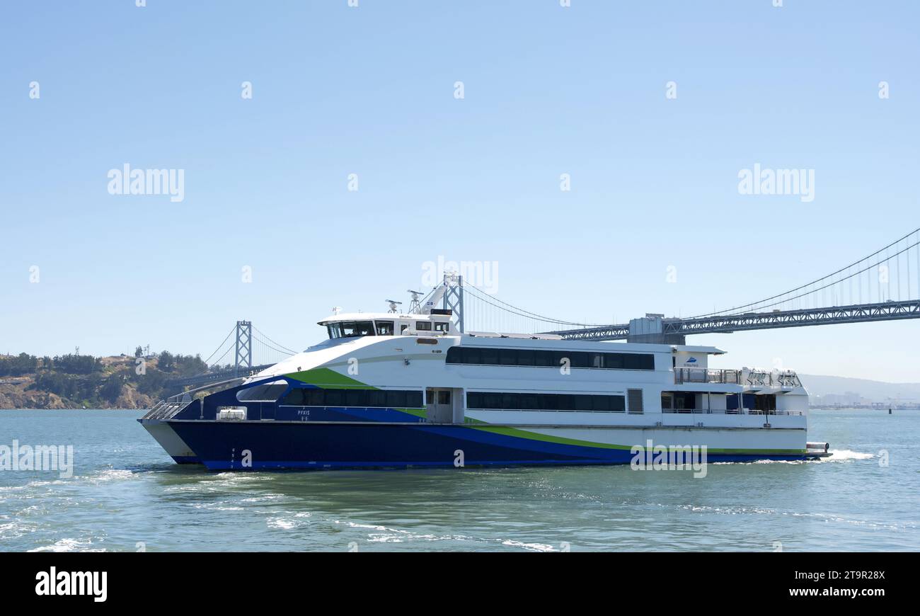 San Francisco, CA - July 13, 2023: San Francisco Bay Ferry entering the ...