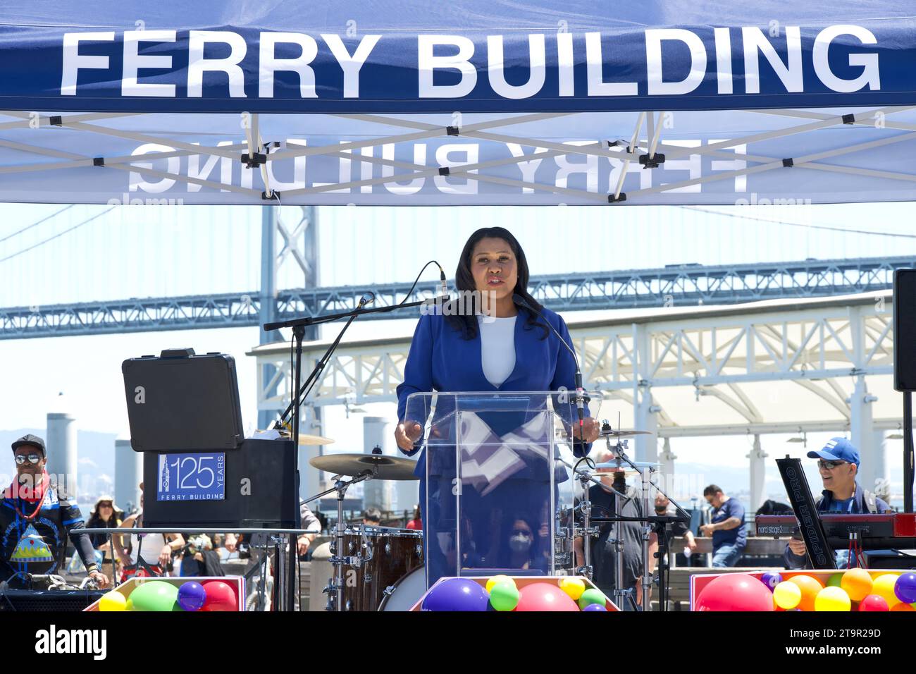 San Francisco, CA - July 13, 2023: Mayor London Breed, speaking at the ...