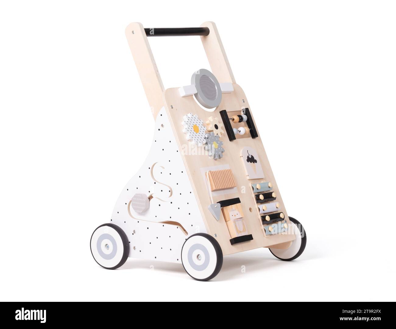 Modern baby pushing toy cart, isolated on white Stock Photo - Alamy