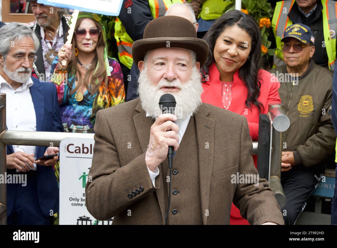 San Francisco, CA - Aug 2, 2023: Actor portraying Andrew Hallidie ...