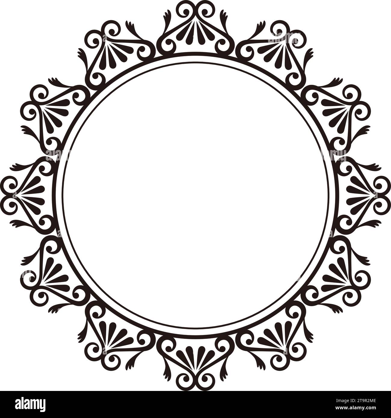 Monochrome circular antique decorative frame Stock Vector Image & Art ...