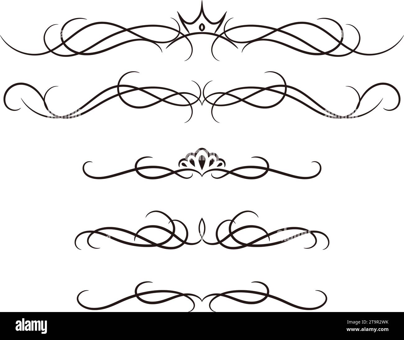 Elegant monochrome frame material drawn with smooth curves Stock Vector ...