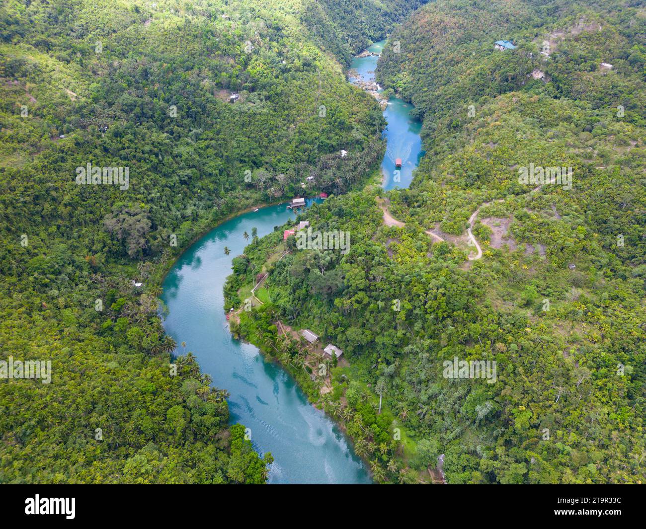 An aerial view of Loboc River, Bohol in the Philippines Stock Photo - Alamy