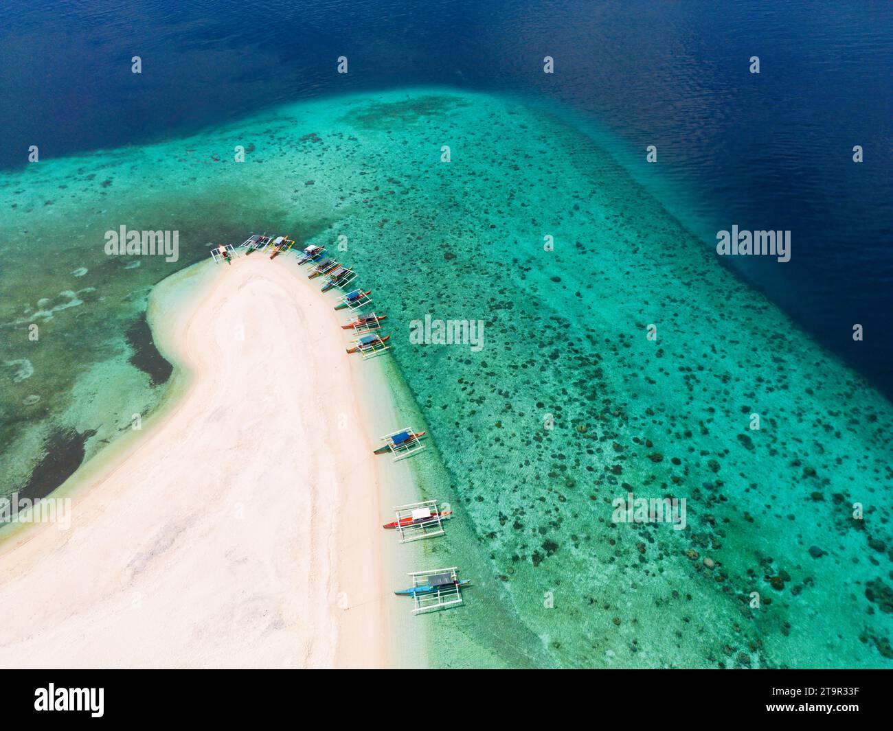 An aerial view of Mantigue Island, Camiguin in the Philippines Stock ...