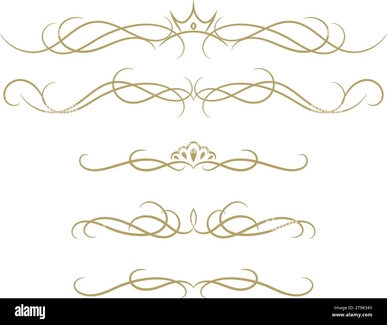 Elegant gold frame material drawn with smooth curves Stock Vector Image ...
