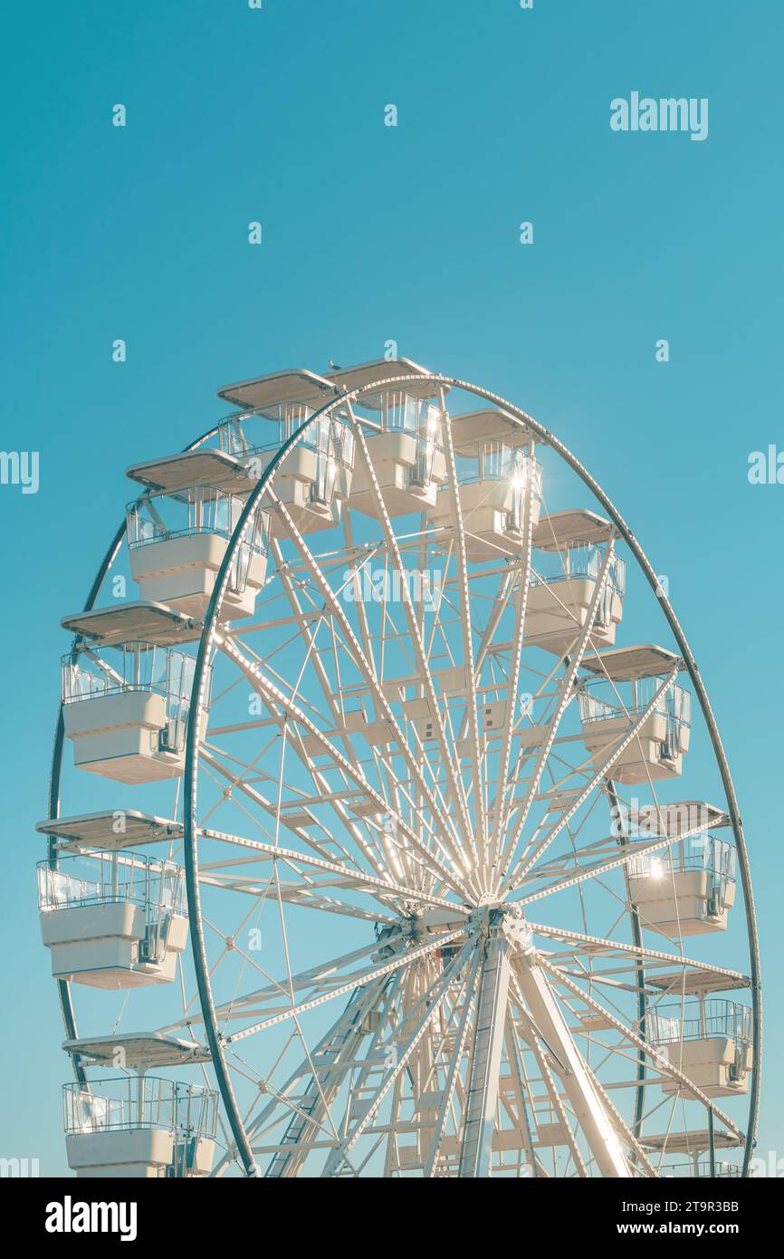 Giant white observation ferris wheel for panoramic view in amusement ...