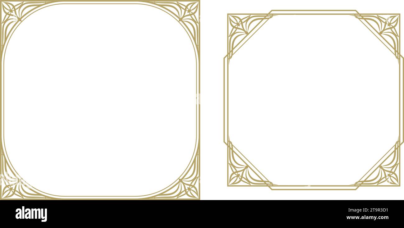 gold elegant square decorative frame Stock Vector Image & Art - Alamy