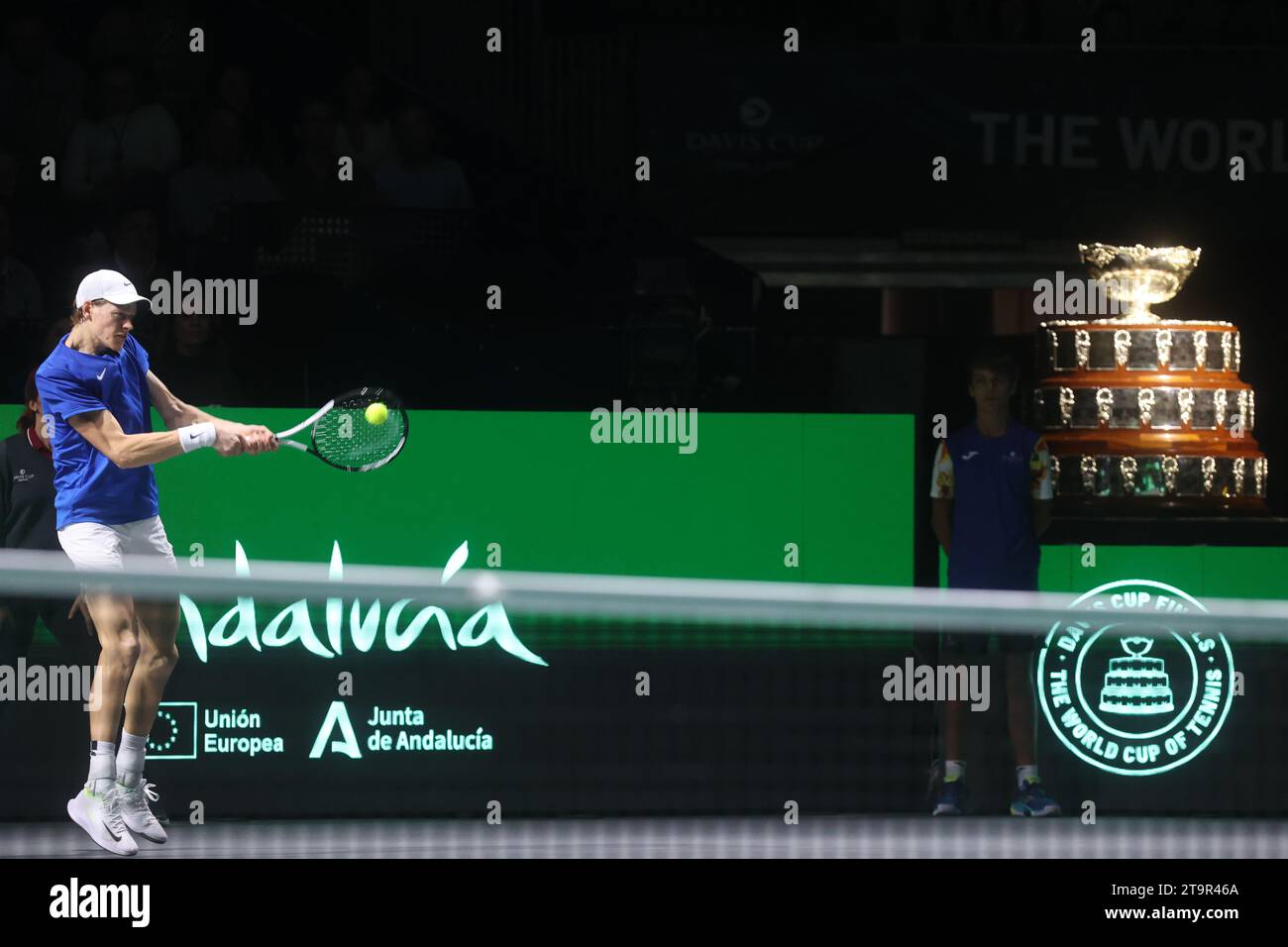 November 26, 2023: November 26, 2023 (Malaga) Jannik Sinner shouts 'forza' Italy and raises the ...