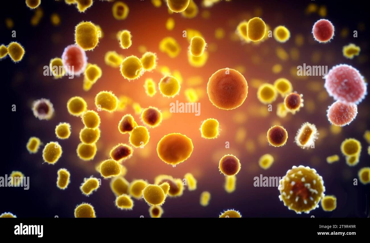 cell life, abstract scientific illustration Stock Photo - Alamy