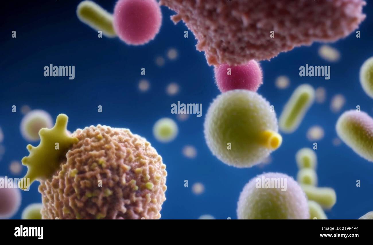 cell life, abstract scientific illustration Stock Photo - Alamy