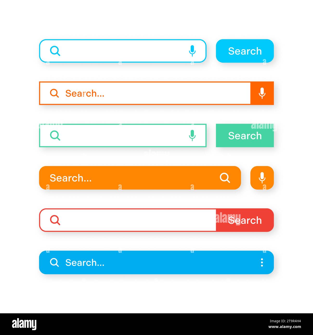 Colorful search bar templates. Internet browser engine with search box ...