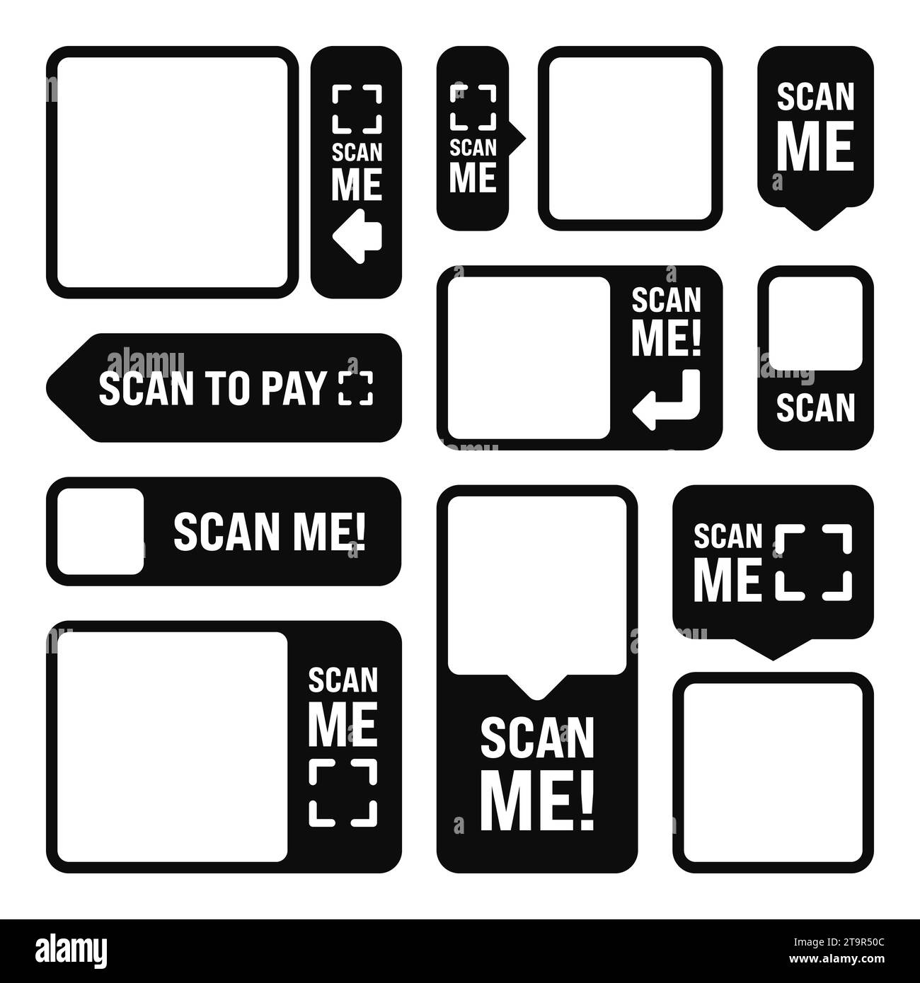 Scan me sign Black and White Stock Photos & Images - Alamy