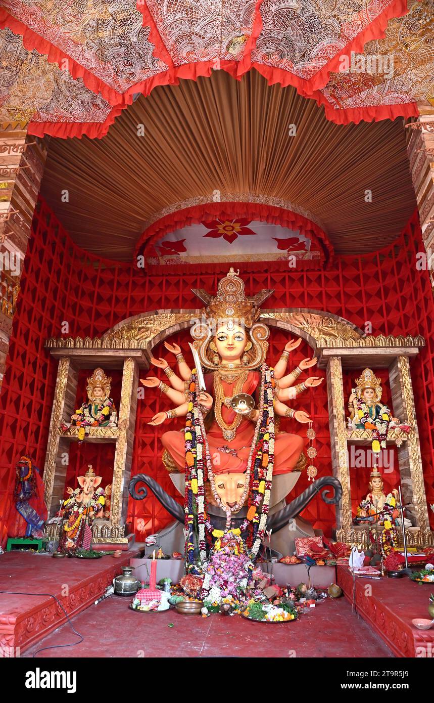 The Bengali famous festival of Durga Puja in the city of joy Kolokata at West Bengal in India ...