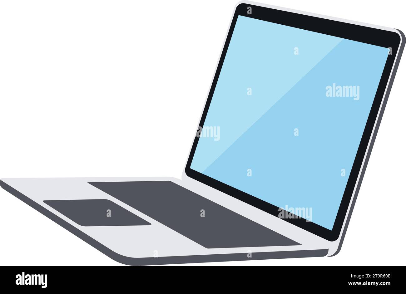 Modern white laptop icon side view. Vector illustration Stock Vector ...